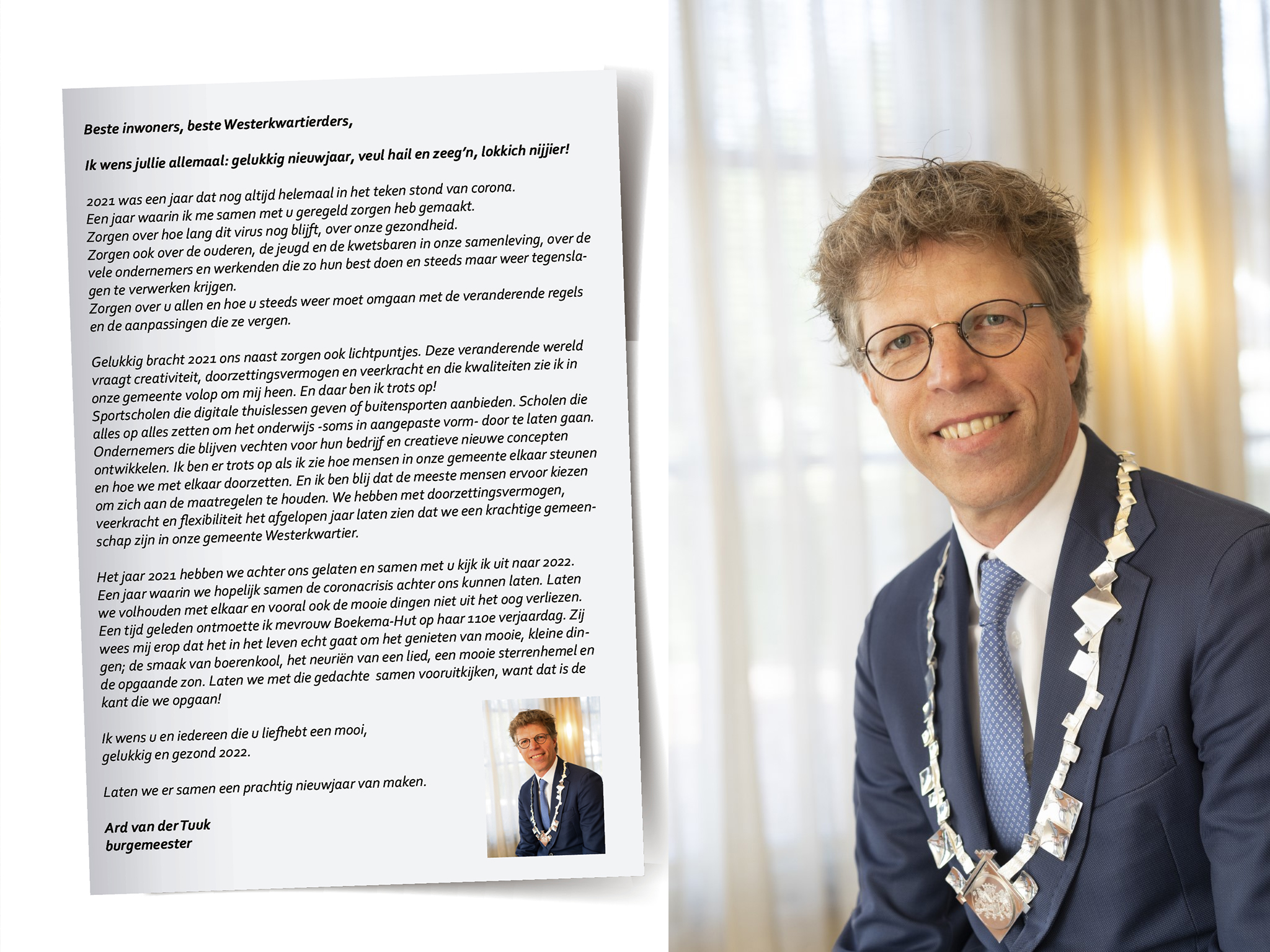 Nieuwjaarswens van burgemeester Ard van der Tuuk voor alle ...