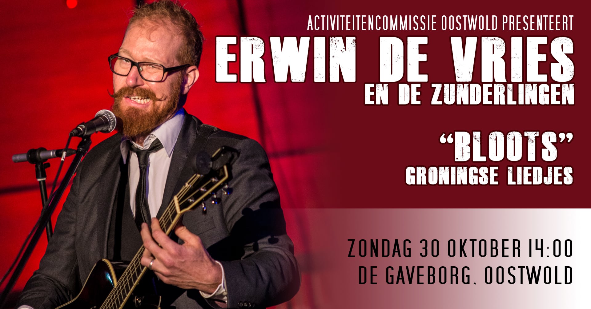 Theaterconcert van bekende Groningse zanger Erwin de Vries in De ...