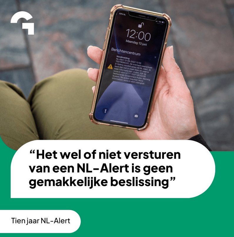 Het NL-Alert bestaat op 14 december 10 jaar; Mariska Petstra van ...