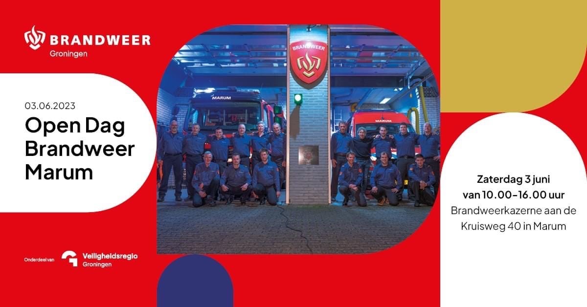 Open dag brandweer Marum op 3 juni met diverse demo's, brandjes blussen ...