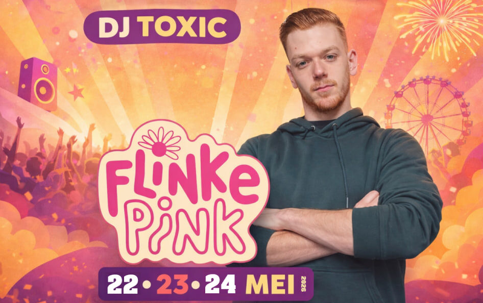 Henry Rozema (19) uit Leek maakt droom waar op Flinke Pink 2026 als DJ ...